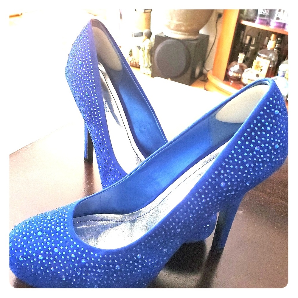 Royal Blue Pumps With Internal Platform - Gem